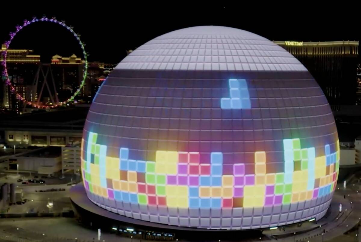 CES 2024: Sphere in Las Vegas turns into giant game of Tetris during ...
